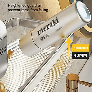 BAHELS Bathroom Shelf Organizer, Wall Mounted Floating Shelves Bathroom Storage Shelf (Size : Gold 40cm 2 Layer)