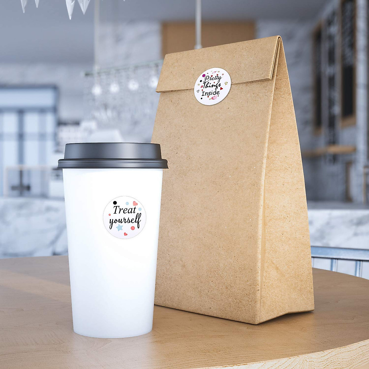 1000 Pieces Mail Stickers Thank You for Your Order Stickers Business Handmade Happy Post Package Labels Round Circle Label Stickers for Envelope Bag Seals Party Supplies