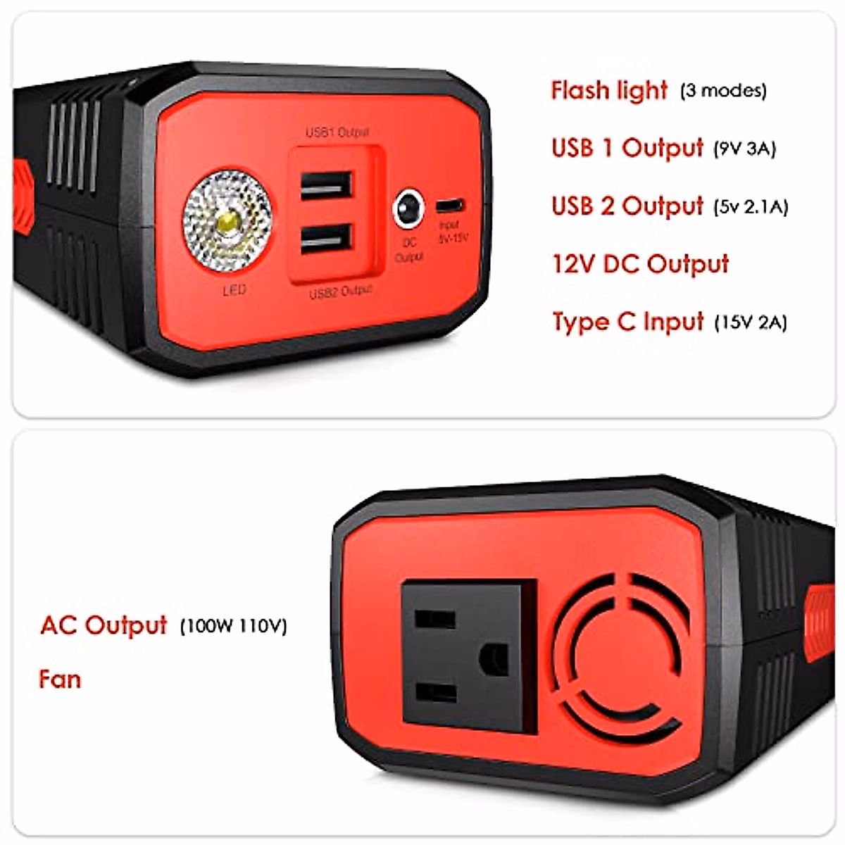 AWANFI Portable Laptop Charger with AC Outlet, 97Wh/100W Laptop Power Bank 27000mAh External Travel Battery Pack with LED Flashlight for Tablet,MacBook Pro, Notebooks, Smartphone