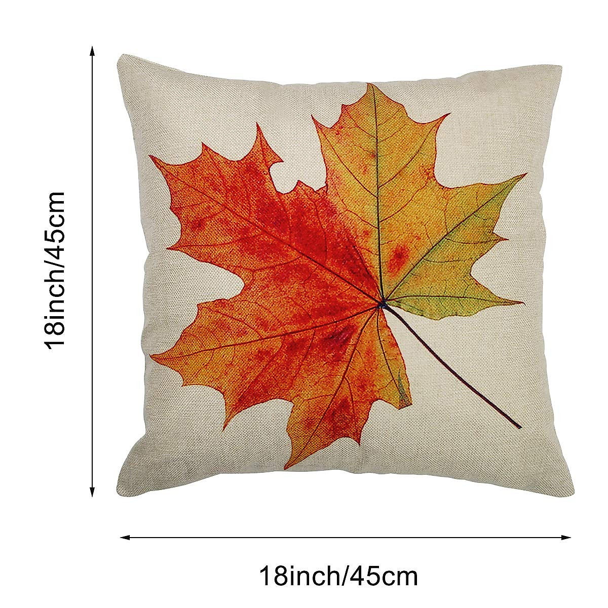 Fall Pillow Covers, Maple Leaves Throw Pillow Covers, 18 Inch Autumn Decorative Pillow Cases, 2 Pack Sofa Pillow Covers, Linen Cushion Cover for Couch Bed and Car