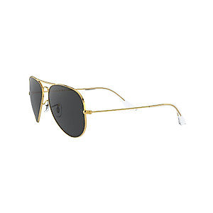 Ray-Ban RB3025 Classic Aviator Sunglasses, Legend Gold/Polarized Black, 62 mm