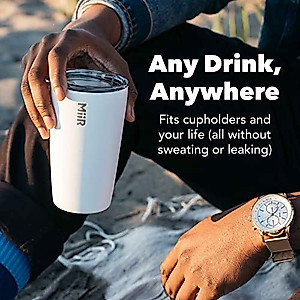 MiiR Tumbler, 16oz Insulated Stainless Steel with Press Fit Slide Lid – Splash Proof Design, Holds Hot & Cold Beverages, Stylish & Functional Cup Holder Compatible