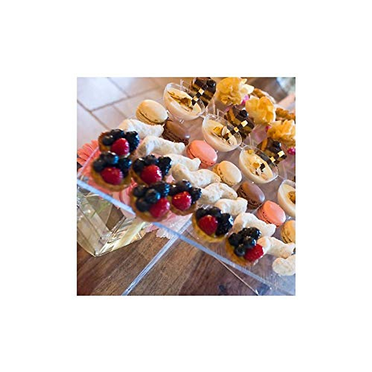 OnDisplay Cross Tier Acrylic Display Rack/Stand - Clear Food Display Stage (11" Height)