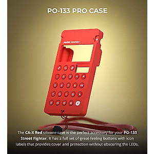 teenage engineering CA-X silicon pro-case for pocket operators with built-in battery protection and anti-slip feet (red)