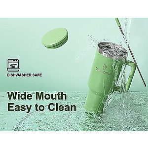 DLOCCOLD 40 oz Tumbler with Handle, Straw & Lid, Insulated Double Walled Stainless Steel Tumbler, Reusable Travel Coffee Mug for Women Men, Water Tumbler with Silicone Boot