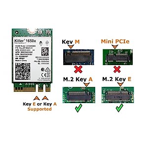 HighZer0 Electronics AX1650x Killer Series WiFi 6 Upgrade | Gaming WiFi Adapter | M.2 WiFi Card for PC | 2.4 Gbps WiFi for PC | Supports Bluetooth 5.2 & Intel, AMD, Windows 10+, Linux (AX1650x)