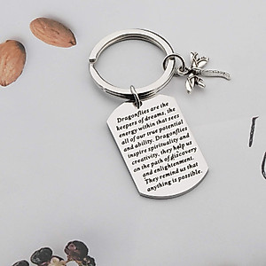 MYOSPARK Dragonfly Keychain Graduation Gift Dragonfly Lovers Gift Encouragement Gifts for Her (Dragonflies Keepers KC)