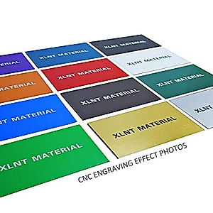 XLNT TECH Engraving Double Color Sheet (7" x 11“ x .040”, 12 Pieces & 12 Colors) for Interior Signs, Badges.