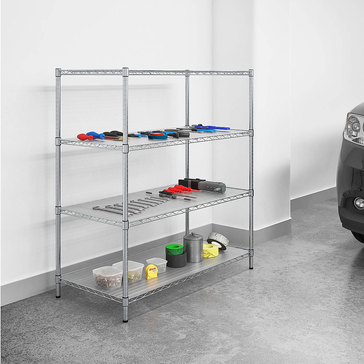 Thirteen Chefs Industrial Shelf Liners 48 x 24 Inch, 5 Pack Set for Wired Shelving Racks, Clear Polypropylene