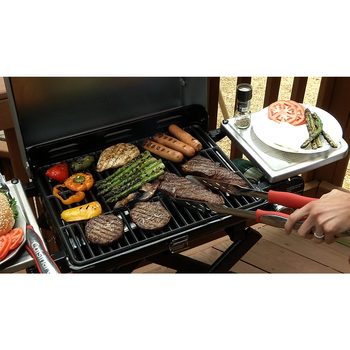 Cuisinart CGS-134 Grilling Tool Set with Grill Glove, Red (3-Piece)