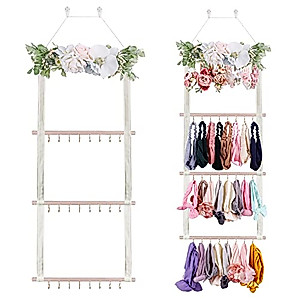 mligril Flower Headband Holder Hair Bows Organizer for Girls, Baby Headbands Organizer Storage Hair Accessories Holder Headband Wall Hanging Decor for Nursery Toddler Room