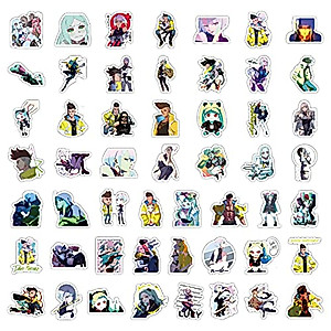 Cyberpunk Edgerunners Stickers for Water Bottles, 50 Pcs/Pack Trendy Anime Waterproof Decals Manga Poster Cartoon Laptop Skateboard Stickers Decals Aesthetic Computer Phone Stickers for Kids Teens Girls (Edgerunner)