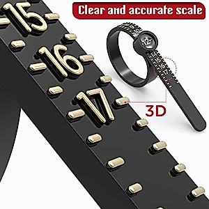 Ring Sizer, Dowsabel Ring Sizer Measuring Tool, Reusable Finger Size Measuring Tape with Magnified Glass, Clear and Accurate Jewelry Sizing Tool 1-17 USA Rings Size