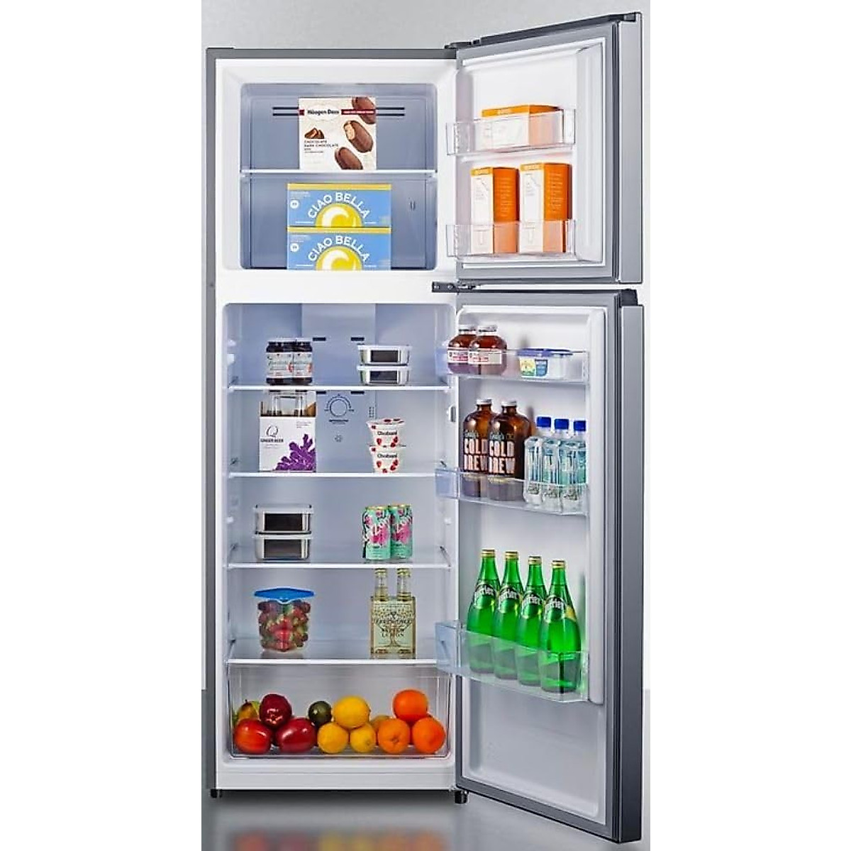 Summit Appliance FF1142PLLHD 24" Wide Top Mount Refrigerator-Freezer, 11.5 cu.ft, ENERGY STAR-certified, Door Storage (Left Hand Door)
