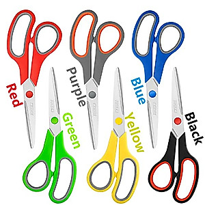 Scissors Bulk 30-Pack, All Purpose Scissors Stainless Steel Sharp Scissors for Office Home General Use Craft Supplies, High/Middle School Classroom Class Older Kids Scissor Set, Right/Left Handed