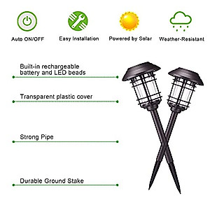 Azirier Solar Lights Outdoor Waterproof Security Lights Easy Install Garden Lights for Garden Path Walkway Light 12 Pack