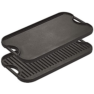 Lodge LPGI3 Cast Iron Reversible Grill/Griddle, 20-inch x 10.44-inch, Black