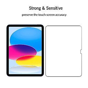 Ailun 2 Pack Screen Protector for iPad 10th Generation 10.9 Inch Display 2022 Tempered Glass [Face ID & Apple Pencil Compatible] Ultra Sensitive Case Friendly [2 Pack]