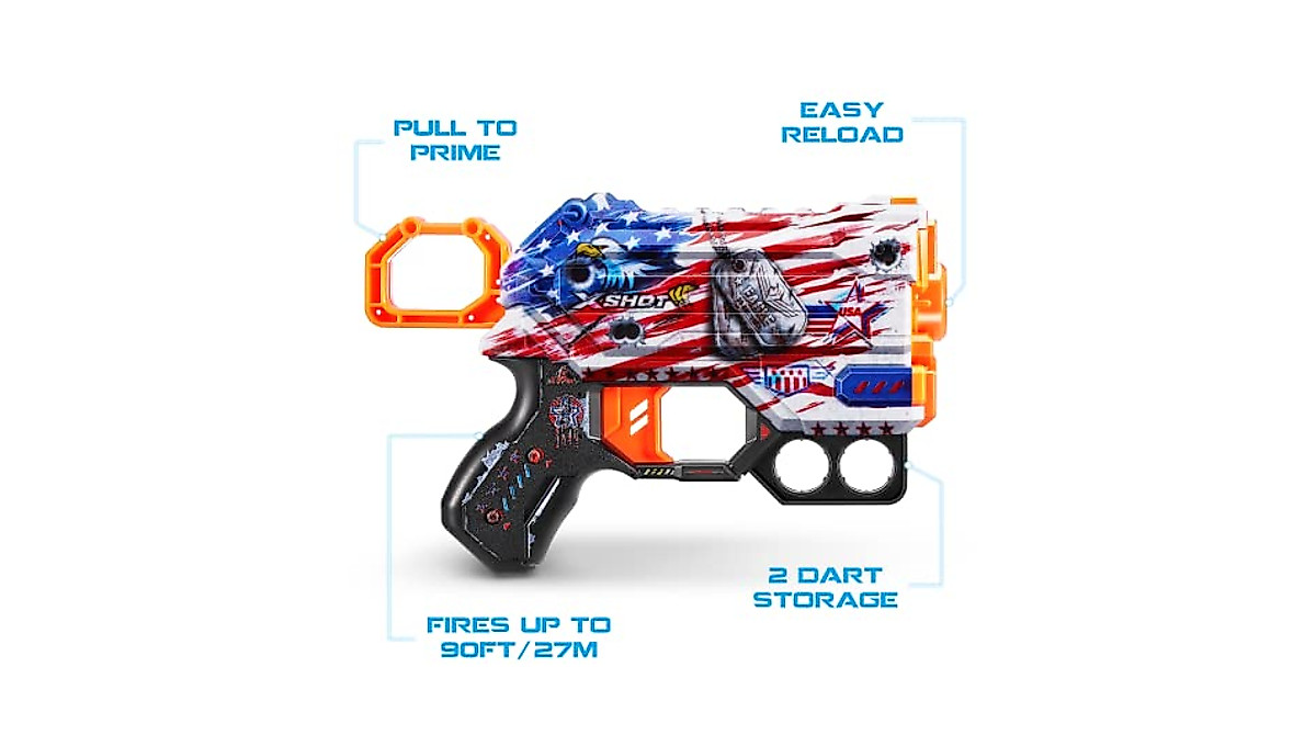 XShot Skins Menace Foam Dart Blaster - 4 Pack with 24 Darts