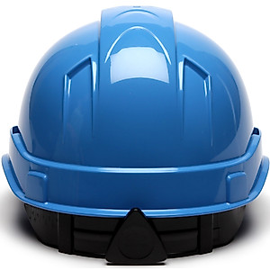 Pyramex Safety Ridgeline Hard Hat 4pt w/ Glide Lock, Light Blue, HP44162