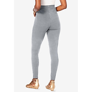 Roaman's Women's Plus Size Ankle-Length Essential Stretch Legging - 6X, Heather Grey
