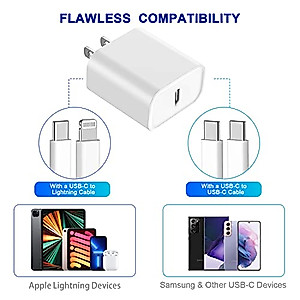 3Pack USB C Charger,Apple Charger Adapter,Fast iPhone Charger Block, Quick Fast Charging PD Adapter Plug 20W Power Delivery Type C Fast Charging Block for iPhone 14 13 12 11 iPad Pro/Air/Mini/AirPods