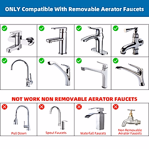 Hibbent NSF/ANSI/CAN 61 Certified Faucet Aerator, CUPC Certification 360-degree Swivel Kitchen Faucet Aerator, 2-Flow Sprayer Modes Faucet Replacement Part-55/64 Inch Female Thread, Polished Chrome