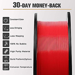 SUNLU PLA 3D Printer Filament, PLA Filament 1.75 mm Dimensional Accuracy +/- 0.02 mm, 1 KG Spool, PLA Grey+Red