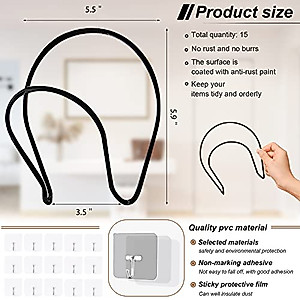 KALYLOC 15 Pack Hat Rack Hanger Holder Organizer, Hanging Wigs Rack Baseball Caps Storage, Scarves Handbags Towels Clothes Ties Over Door Wall Mounted Hook Black (Black)