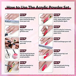 LanFo Acrylic Powder Set 12 Colors Acrylic Nail Powder Glitter Pink Red Purple Nail Acrylic Powder Professional Acrylic Nail Powder for Extension Carving Nail Kit Gifts No Nail Lamp Needed