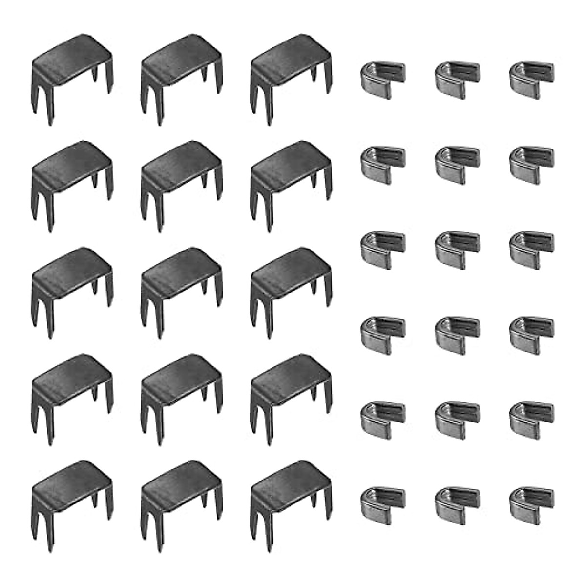 uxcell #5 Zipper Slider Retainers Kit, 200Pcs Top Stoppers & 100Pcs Bottom Stops for Bags Coats Jackets Closed-end Zippers Replacing, Metallic Black