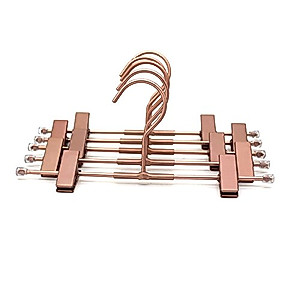 20Pack Koobay 30CM Rose Gold Clothes Hangers with 2 Adjustable Clips Pants Hangers