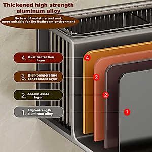 Hair Dryer Holder Wall Mounted, with Individually Removable and Washable Organizer Box, Aluminum Blow Dryer Holder Weight Capacity 10 kg (22 lbs), for Bathroom, Salon, Bedroom Organizers & Storage