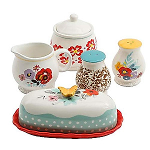 The Pioneer Woman Vintage Speckle 24-Piece Cookware Combo Set in Turquoise bundle with Copper Charm Stainless Steel Copper Bottom Cookware Set, 10 Piece