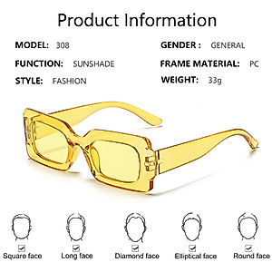 QYVEWY 20 Pack Colorful Rectangle Sunglasses Bulk Y2K Small Trendy Sun Glasses Bachelorette Party Favors (20Colors)