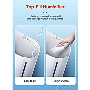 VAGKRI Humidifiers for Bedroom Large Room, 6L Top Fill Ultrasonic Warm & Cool Mist Humidifiers, Essential Oil Diffuser, Night Light, Sleep Mode, 12H Timer, 5 Mist Levels, Air Vaporizer Up to 60 Hours