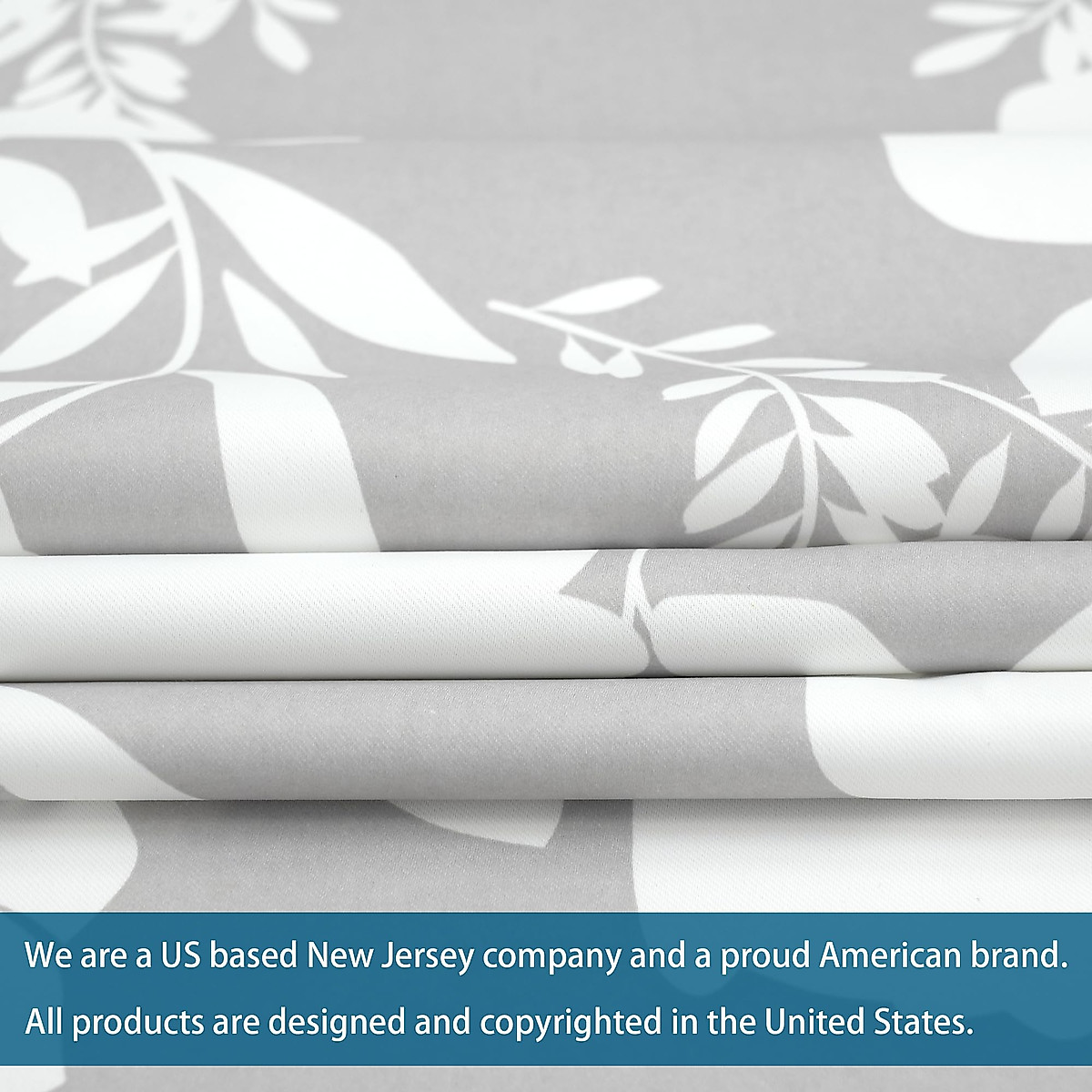 DriftAway Floral Delight Botanic Pattern Room Darkening Thermal Insulated Grommet Unlined Window Curtains Set of 2 Panels Each 52 Inch by 84 Inch Gray