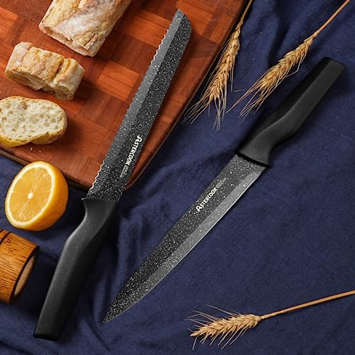 Knife Set, 6 Piece Kitchen Knife Set, High Carbon German Stainless Steel Knives Set, Non-stick Coating, Ultra Sharp, Dishwasher Safe