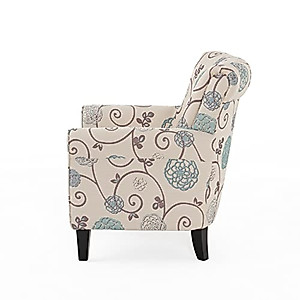 Christopher Knight Home Roseville Fabric Floral Club Chair, Blue Flowers