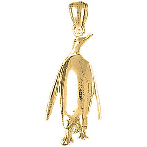 Jewels Obsession Silver Penguin Pendant | 14K Yellow Gold-plated 925 Silver Penguin Pendant