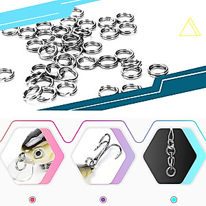 Atibin Swivel Steel Split Ring Fishing Stainless Connector Fishing Rings Snap High Strength Split Ring Saltwater 100pcs 50lbs