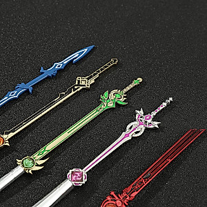 Genshin Vision Makeup Brushes Set, 5Pcs Creative Hot Game Cosmetic Brushes Set, Premium Synthetic Foundation Eyeshadow Brushes Gift for Young Girl Women Fans (Genshin 177)