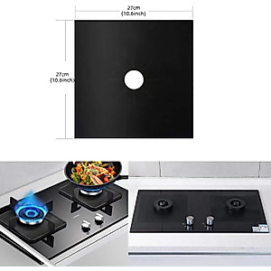 liboyixi Stove Burner Covers 8 Pack Reusable Gas Range Cuttable,Easy to CleanProtectors,Non-stick Stovetop Burner Liner Cover-Size 10.6"x 10.6"-Double Thickness 0.2mm,BPA Free, Heat-resistant。