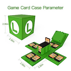 UFOPETIE Game Storage Box for Switch Game Cards Mario Games Cube,Up to 16 Games,Foldable Nintendo Switch Game Card Case Cube Nintendo Switch Game Storage Box-Green L