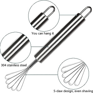 KEXINGTUO Coconut Grater Tool Set for Safe & Easy to Use Opening with Meat Removal Scraper,Rubber Hammer,Hole Maker Puncher Young Coconut Stainless Opener Kit