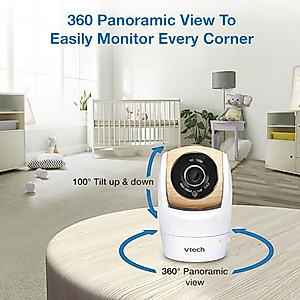 VTech VM928HD 5” 720p HD Display, Super 110 Wide Angle View Baby Monitor, Remote Pan-Tilt-Zoom,Night Vision, Up to 1000ft Range, Temperature Sensor, 9 Soothing Sounds & Lullabies,2-way Talk, No WiFi