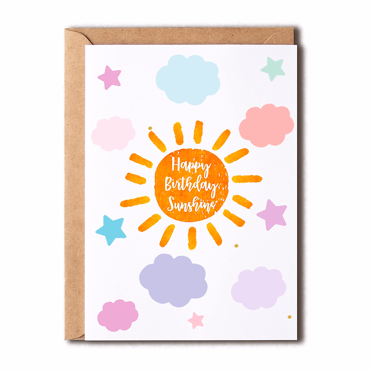 Happy Birthday Sunshine Letterpress Card - Sunny Greeting Card - Funny Card - Cute Sun Card - Funny Sun Card - Meaningful Gift Card