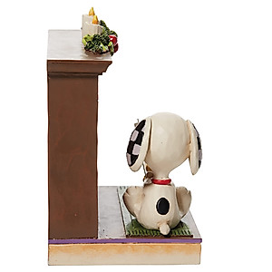 Enesco Jim Shore Peanuts Snoopy and Woodstock Fireplace Figurine, 4.53 Inch, Multicolor