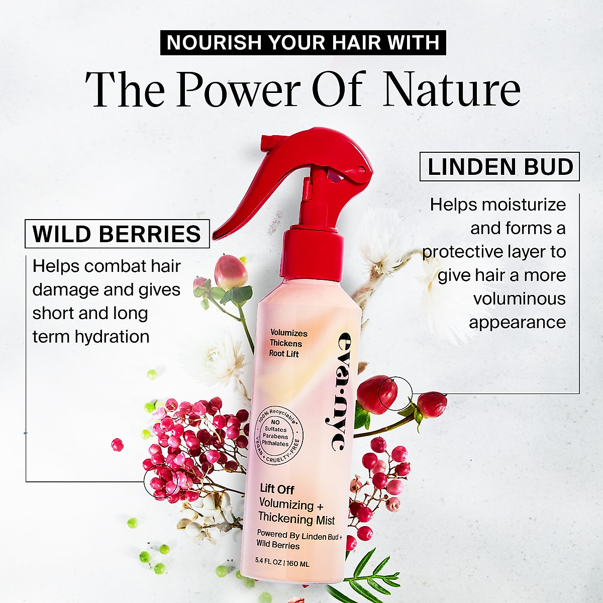 "EVANYC Lift Off Volumizing + Thickening Hair Mist, 5.4 Fl Oz -Styling Sprays for Fine , Long-Lasting Volume, Vegan, GMO, Sulfate,Paraben, Cruelty-Free"