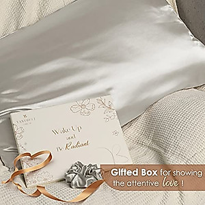 YANIBEST Satin Pillowcase for Hair and Skin Silk Pillowcase 2 Pack with Zipper Cooling Vegan Silk Pillowcase for Hair & Skin | King 20x36 inches